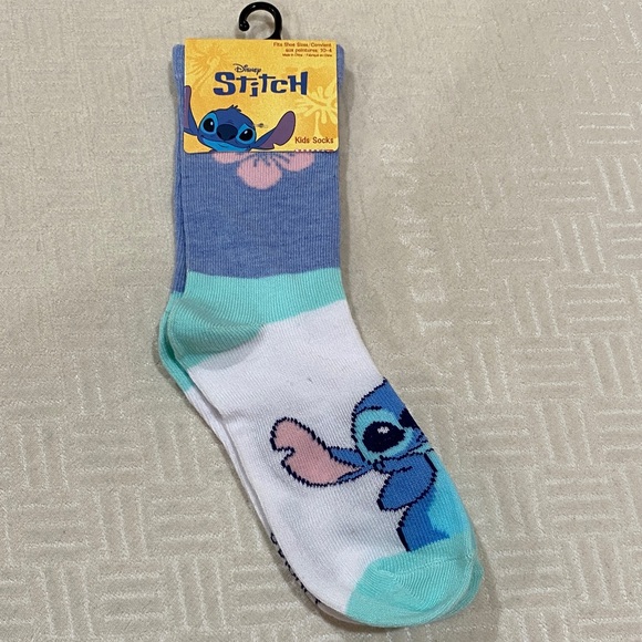 Disney | Accessories | Disney Stitch Kids Socks Blue And White | Poshmark